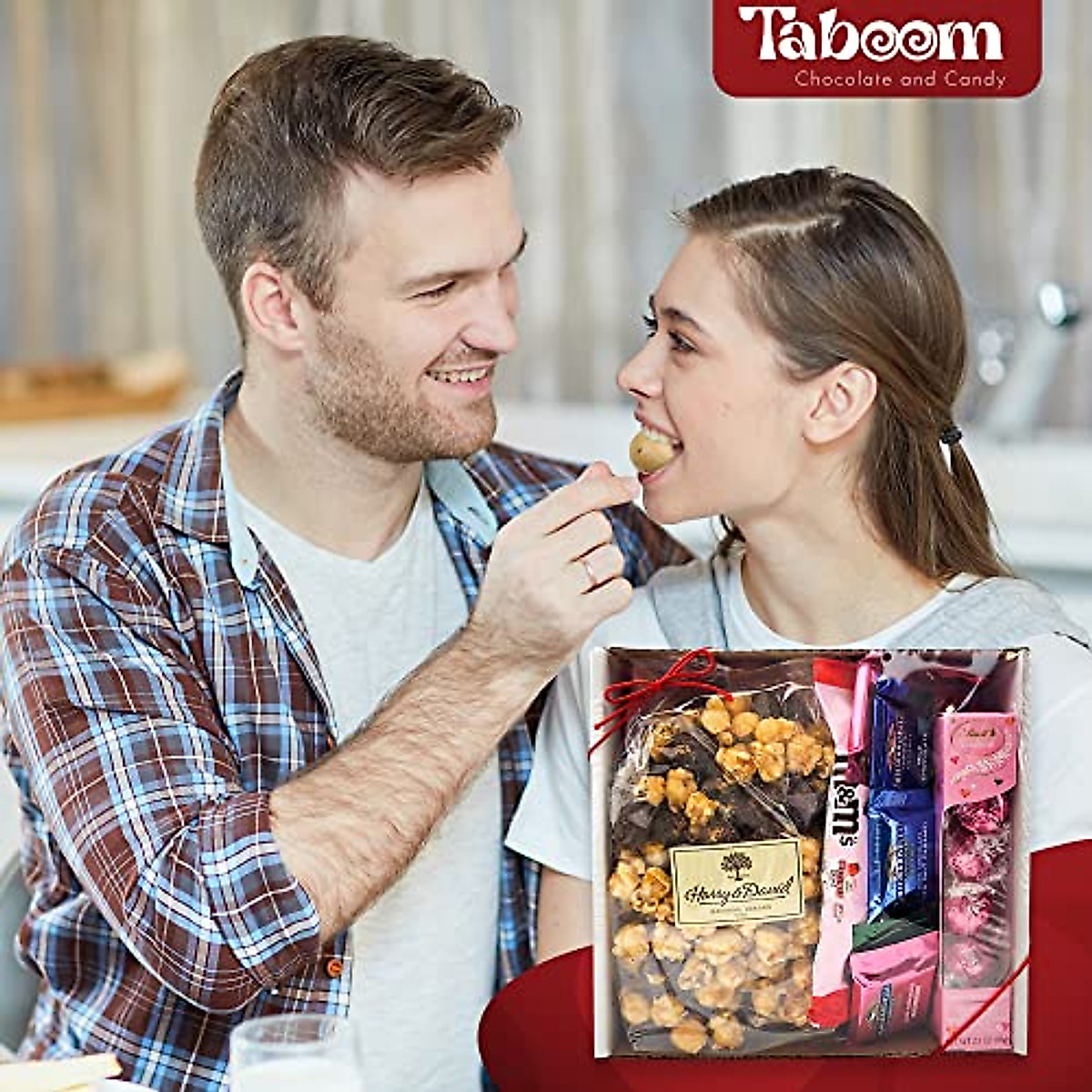 Mother's Day Candy Chocolate Gift Box – Deluxe Edition Valentines Chocolate with Harry David Popcorn, Ghirardelli Lindt Strawberry Cream Truffles, M and M White Chocolate Strawberry Shake Heart Box