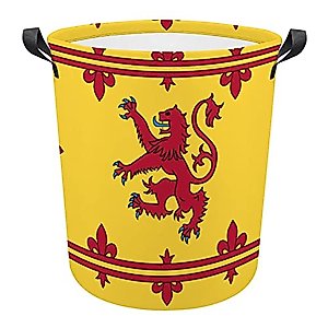 Scotland Scottish Rampant Lion Large Laundry Basket Hamper Bag Washing with Handles for College Dorm Portable