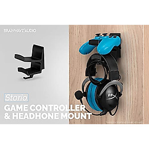 BRAINWAVZ The STORIO - Gamepad Controller & Headphone Hanger Holder Stand - Designed for XBOX ONE, PS4, PS3, PS5, Dualshock, Switch, PC, Steelseries, Steam & More, Black