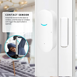 WiFi Door and Windows Sensor Magnets Smart Phone APP Control Compatible with Alexa Google Assistant Wireless Security Alarm Door Open push message for Home Bussiness Burglar Alert (Not suport 5G WIFI)