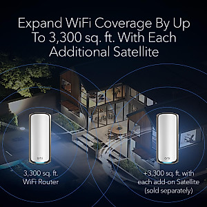 NETGEAR Orbi 970 Series (RBE970) Quad-Band WiFi 7 Mesh Add-on Satellite - Works with Existing 970 Series Mesh System or Router, Security Features, Covers up to 3,300 sq. ft., BE27000 802.11be