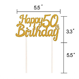 50th Birthday Cake Topper, 50th Sash Satin 50 & Fabulous Sash and Pink Rhinestone 50th Tiara for 50th Birthday Decorations and Party Supplies