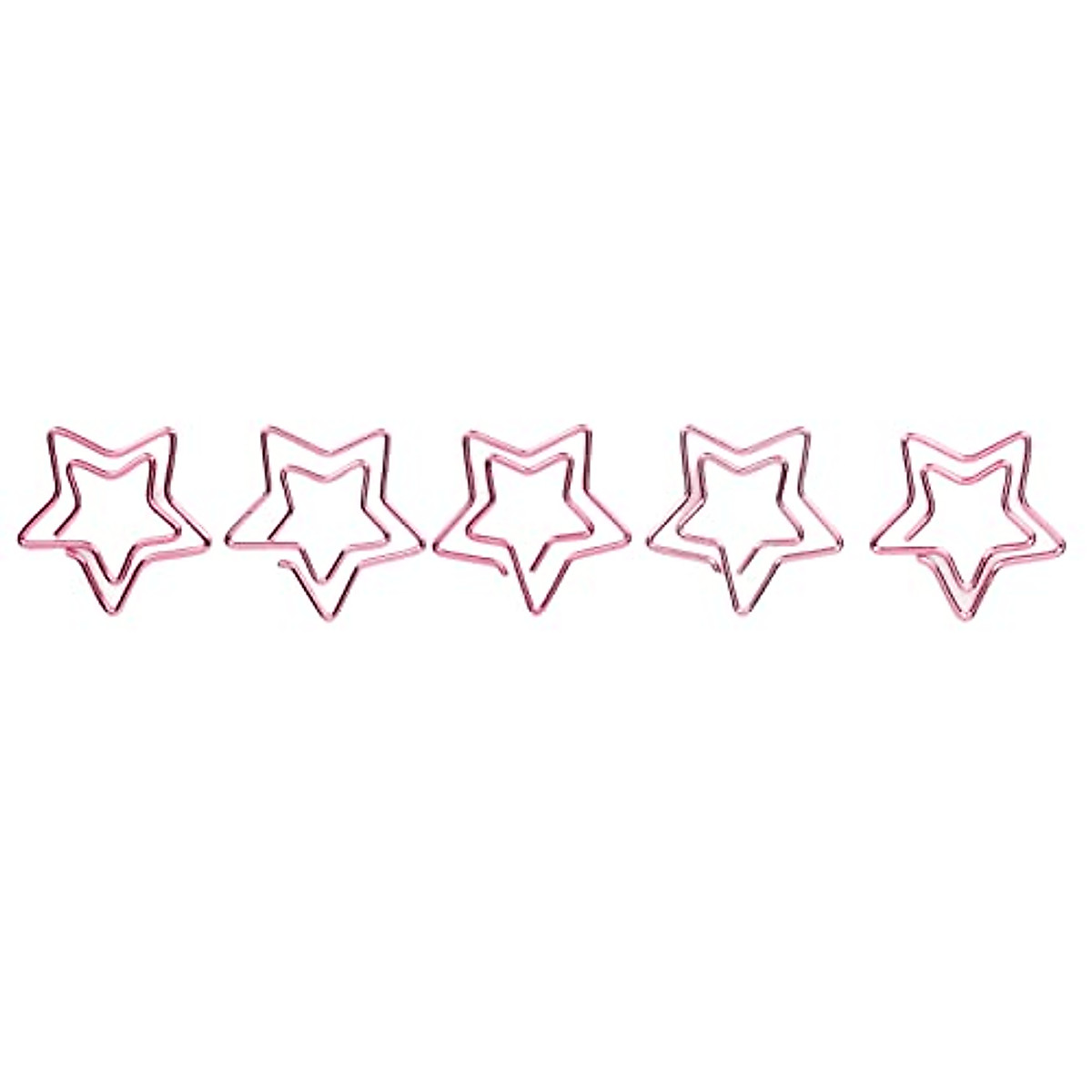 100Pcs Multifunctional Document Clip Cute Pink Star Shape Corner Clips Bookmark Metallic Paper Clips Page Markers Clips Bookmark Fixing Tool for Office