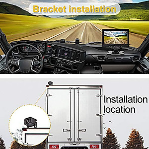 AHD Dual Backup Camera with 7'' 1080P DVR Monitor, Front and Rear View Camera Waterproof Night Vision Reversing Camera for Truck Pick Up RV Camper Bus 12V-36V
