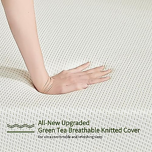 Hbaid Twin Mattress, 5 Inch Green Tea Cooling Gel Memory Foam Mattress in a Box Medium Firm Twin Bed Mattress for Bunk Bed, Trundle Bed, Pressure Relief, CertiPUR-US Certified