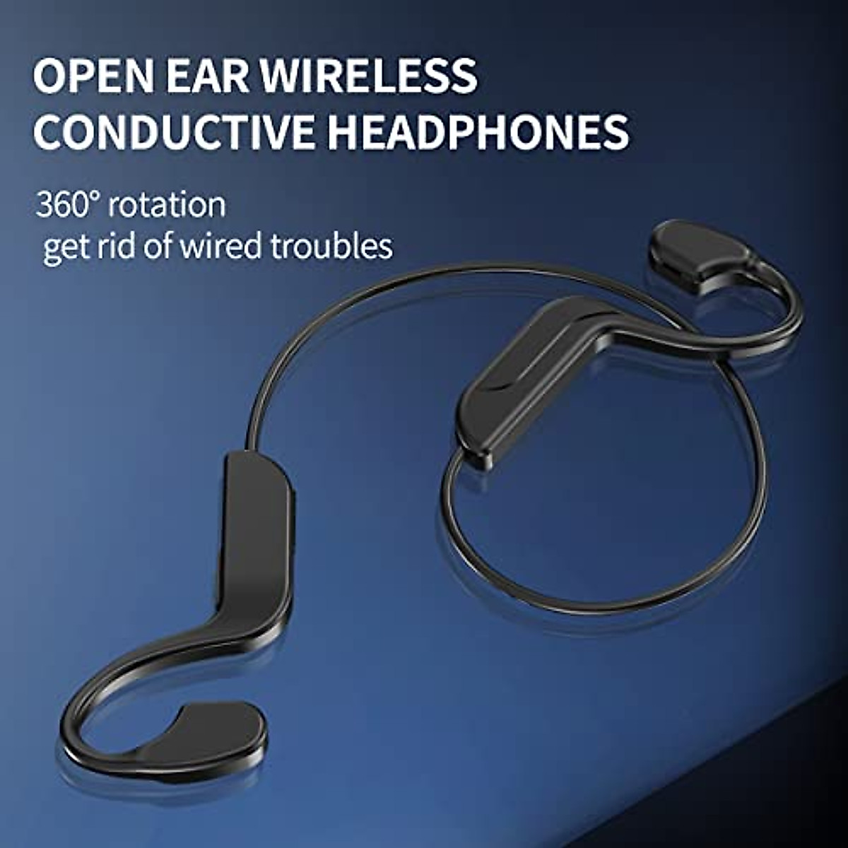 KAULUEDER Open Ear Conduction Headphones- V5.3 BluetoothSports Headphones- Built-in Microphone Waterproof Sweatproof Wireless Bluetooth Headset for Indoor/Outdoor/Hiking/Riding