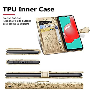 ONV Wallet Case Compatible with Samsung Galaxy S9 Plus - Adjustable Strap Sparkly Animal Leather Folio Cover Card Holder Anti-Shock Stand Magnet Flip Case for Samsung Galaxy S9 Plus [MG] -Gold