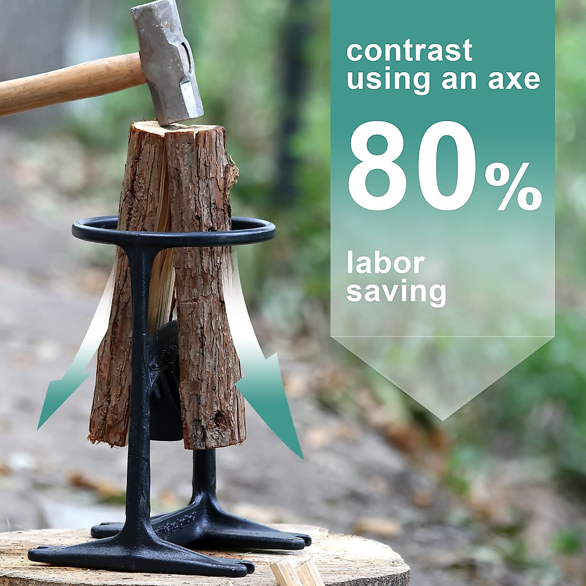 AIOMNPO XL Kindling Splitter, 10.2 Inch One-Piece Molding Firewood Splitter, 18lbs Heavy Duty Log Splitter for Wood………