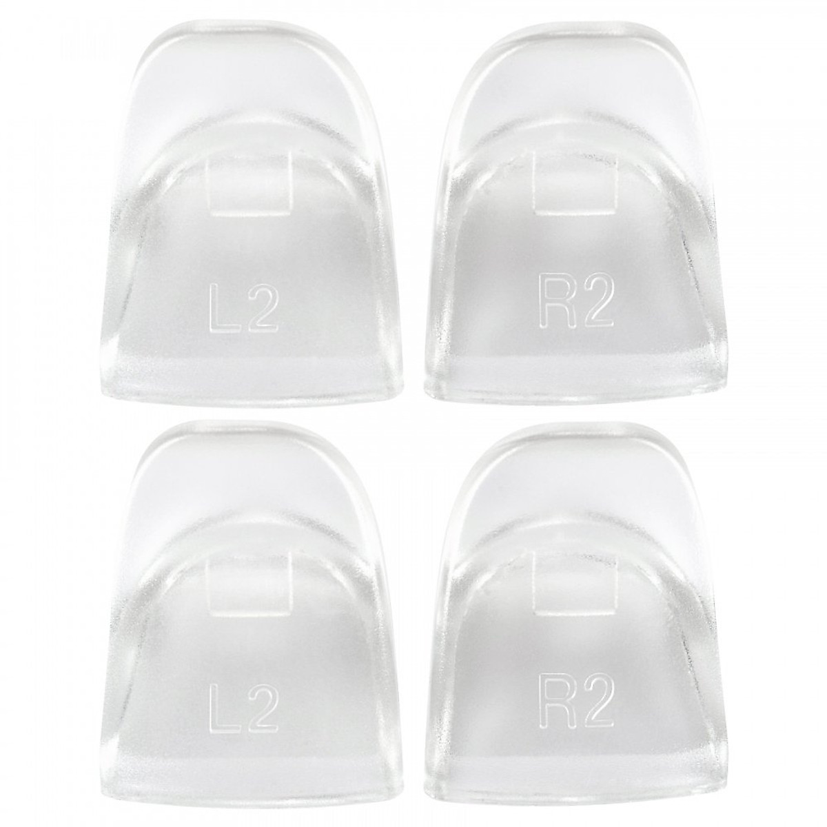 eXtremeRate Transparent Clear 2 Pairs L2 R2 Buttons Extention Trigger for PS4 Controller, Game Improvement Adjusters Extenders for PS4 Controller JDM-030