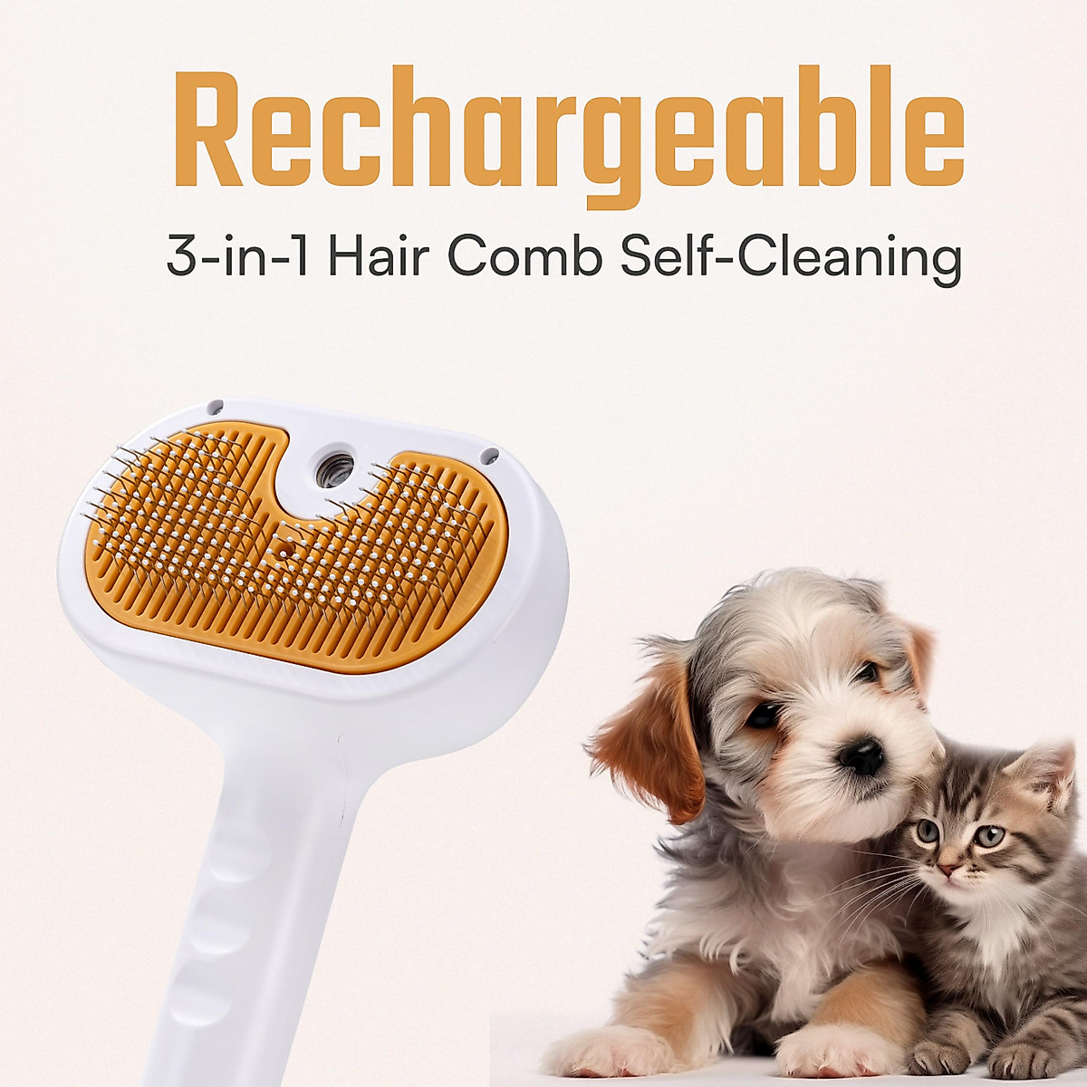 Cat Steam Brush 2024 New Rechargeable Self-Cleaning Pet Grooming Tool for Indoor Cats Long and Short Hair Cats and Dogs Steamy Hair Comb Steamy Massage Shedding Relief