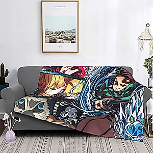 ROYALINO Anime Blanket Cartoon Flannel Throw Blankets for Sofa All Season Super Cozy Plush Blanket All Season Gift for Bedroom Living Room Sofa Car 50''X40''