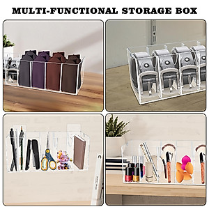 weddingwish Belt Organizer, Acrylic Belt Storage Organizer for Closet, 7 Compartments Clear Belt Holder with Dust Cover, Belt Display Case Hanger for Drawer Tie and Bow Tie