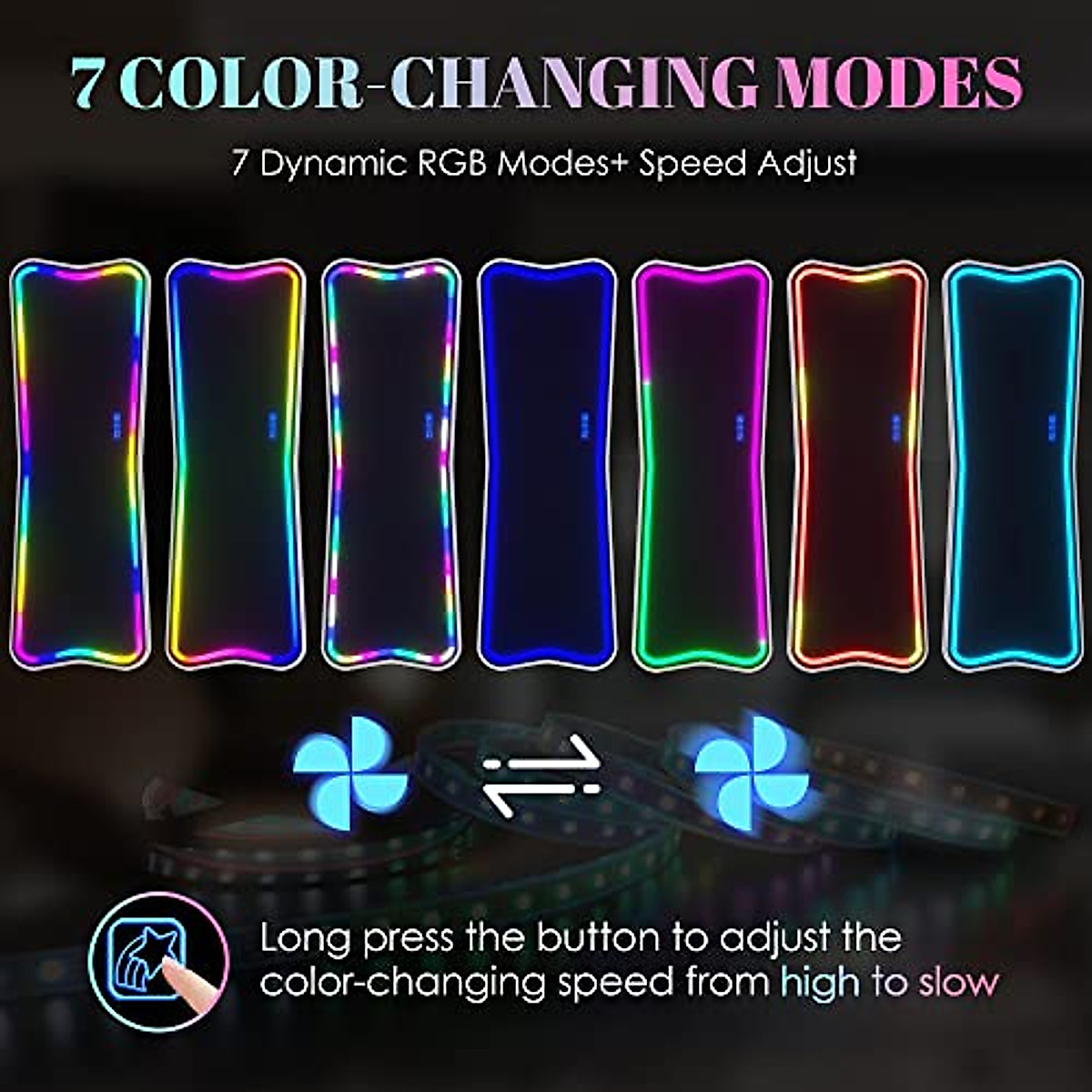 DNBSS 63"x20" RGB LED Full Length Floor Mirror With Lights, Free Standing & Wall Mount, Full Body Lighted Stand Up Mirror for Bedroom (Black RGB)