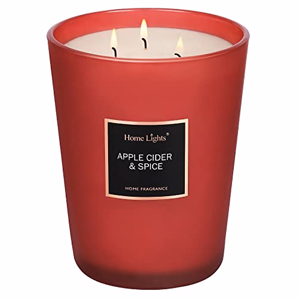 HomeLights Highly Scented Candles, Big 33.3 oz for Home, Natural Soy Aromatherapy Candles, Smokeless Long Lasting 130 hrs with 3 Cotton Wicks, Candles Gifts for Women & Men - Apple Cider & Spice
