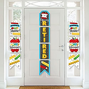 Big Dot of Happiness Teacher Retirement - Hanging Vertical Paper Door Banners - Happy Retirement Party Wall Decoration Kit - Indoor Door Decor