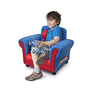 Delta Children Figural Upholstered Chair, Marvel Spider-Man (Blue, Red)
