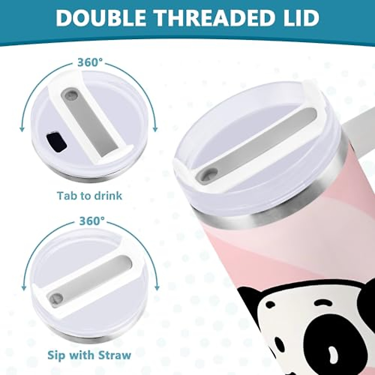 Nexawaveo Stainless Steel Tumbler with Handle and Straw Running Puppy Fits in Standard Cup Holder Iced Coffee Cups for Smoothie Cocktail Beer Soda Fruit Juice