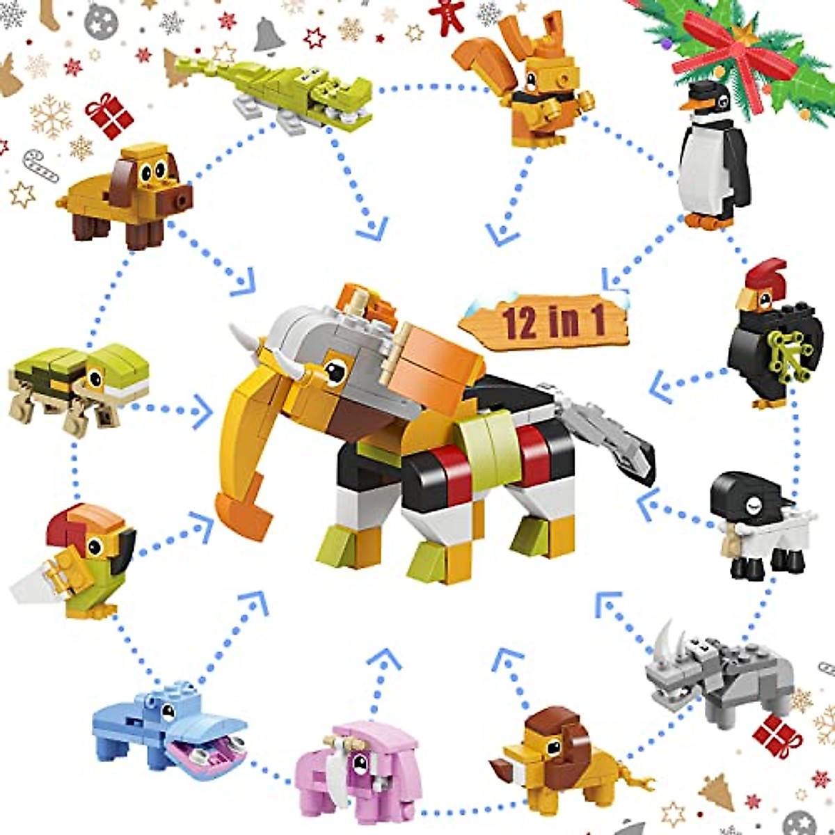 Easter Day Gifts for Kids Classroom Party Favors Animal Building Blocks for Boys Girls Teens Toys Stocking Stuffers School Cards Easter Basket Age 5 6 7 8 9 10 11 12 Year Old Classroom