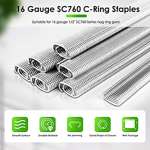 China-top Silver SC760 16 Gauge 5/8'' Crown C Ring Staples C-Rings Hog Rings
