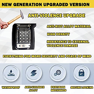 Upgrade Car Key Window Lock Box and Wall Lock Box, Car Key Lock Box window Great for Ride Share, Turo, GetAround, Car Window Key Safe Lock Box with Protective Cover to Hang on Window, 10 Year Warranty