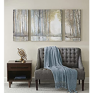 Madison Park Wall Art Living Room Décor - Triptych Scenery Watercolor Canvas, Home Accent Modern Dining Decoration, Ready to Hang Painting for Bedroom, Multi-Sizes, Natural Forest Reflection 3 Piece
