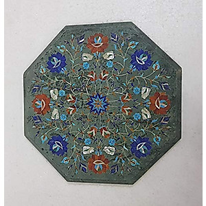 Green Marble Octagon Coffee Table Top Pietra Dura, ballard designs z gallerie dinner table, Ready to Disptach