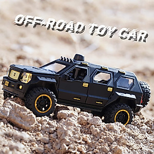 ORALEAF Die Cast Metal Toy Cars, 1/24 Scale Off-Road Car Toy Model with Sound and Light, Gifts for 3 Year Old Boys and up