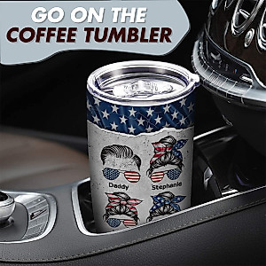 wowcugi Customized Dad Tumbler 20oz 30oz You Cant Scare Me I Have Daughters Stainless Steel Insulated Tumblers Coffee Travel Mug Cup Birthday Fathers Day Dad Gifts From Daughter