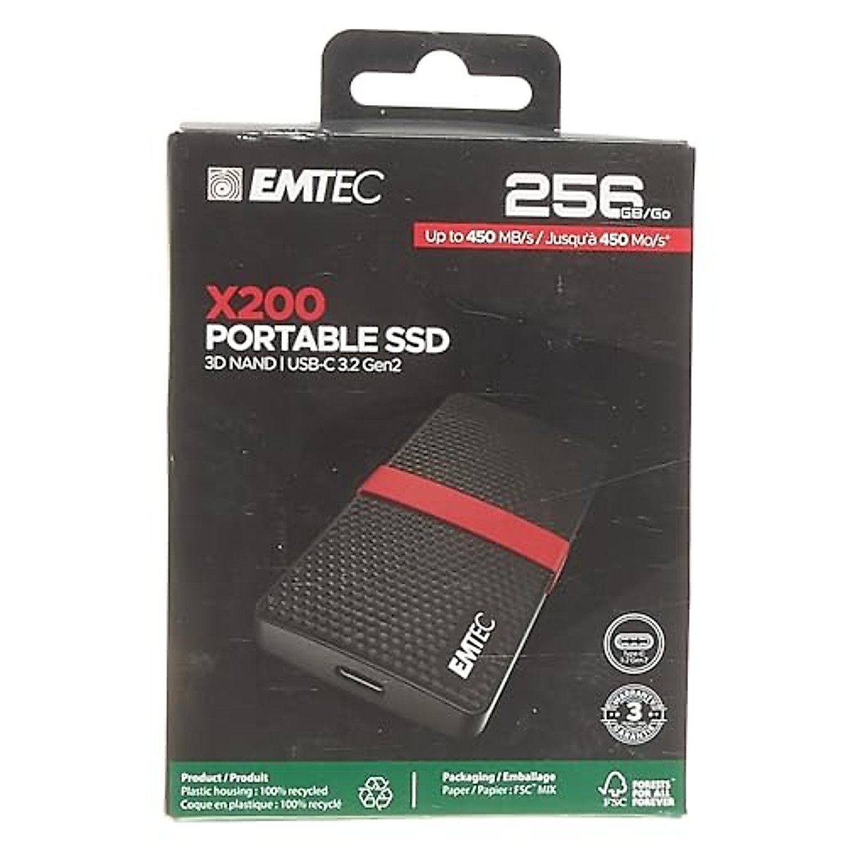 Emtec X200 Power Plus 256GB mSATA Portable Solid State Drive (SSD) - ECSSD256GX200