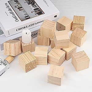 50 Packs Wooden Blocks for Crafts, 2 Inch Pine Wood Cubes, Wooden Cubes for Paint, Stamp, Decorate, DIY Projects and Personalized Gifts,by GNIEMCKIN.
