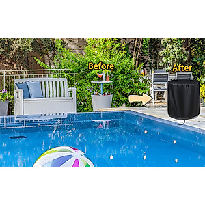 POMER Patio Cooler Bar Table Cover for Keter 7.5-Gal Cool Bar Table, Outdoor Round Side End Table Cover Waterproof Beer Cooler Table Cover - 21" D X 23" H