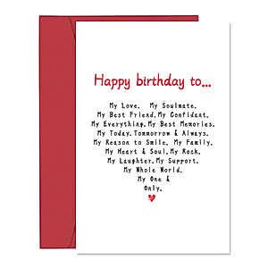 Romantic Birthday Card for Boyfriend Husband, Funny Birthday Cards for Wife Girlfriend, Naughty Love Card for Men Women, Happy Birthday To My One and Only