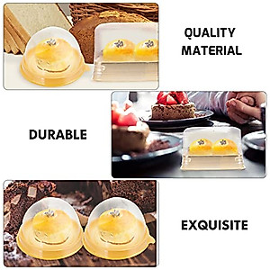 GANAZONO 100pcs Mini Moon Cake Boxes Clear Plastic Square Round Cupcake Boxes Dome Cake Container Bakery Carrier for Muffins Dessert Golden