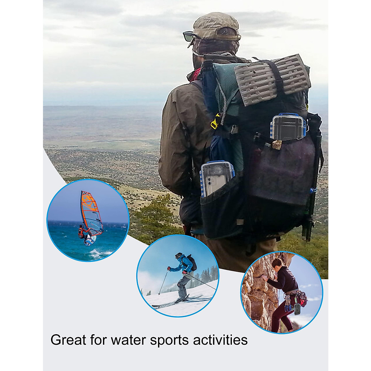 Hlotmeky Dry Box Waterproof Box for Kayaking Boat Waterproof Phone Box Small Waterproof Container Watertight Storage Box Diving Dry Case (Blue)