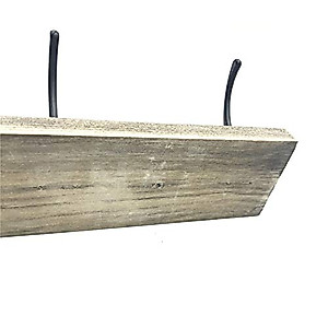 Sageme Wall Mounted Coat Rack, Wooden Entryway Vintage Rustic Coat Rack Hat Hanger Rack Zinc die-cast 4-Hook Rail for The Entryway, Bathroom, Bedroom, Kitchen, Mudroom Pinewood Alloy 4-Hook