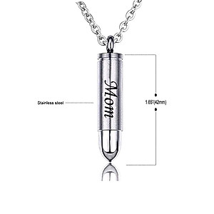 MEMORIALU Celtic Cross Bullet Urn Necklaces for Mom Ashes Women Cremation Jewelry Stainless Steel Keepsake Memorial Pendant for Mother