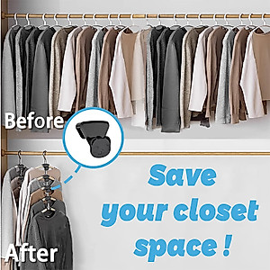 CULASIGN 36 Pack Space Saving Hanger Hooks, Clothes Hanger Connector Hooks, Premium ABS Materials Clothes Organizer, Save 7X Closet Space, Fits All Hangers
