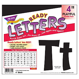 TREND enterprises, Inc. T-79741 Black 4" Playful Combo Ready Letters