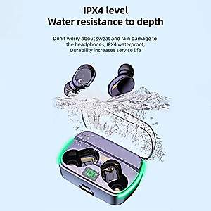 Onlyliua Wireless Bluetooth Headset, with Cool Breathing Light, Intelligent Noise Reduction HiFi Sound Quality, Mobile Phone Can Be Charged, for Sport, Gaming