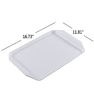Jekiyo White Rectangular Plastic Fast Food Serving Tray, Set of 6