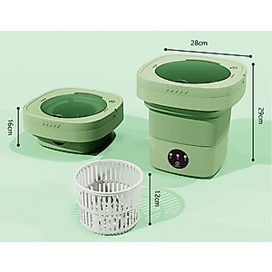 LiveGo Portable Washing Machine and Dryer Combo Perfect for Apartments, Dorms, and RVs Mini Foldable Washer with Disinfection Function - Convenient and Travel-Friendly Laundry Solution (green-6.5L)