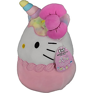 Squishmallows Official Kellytoy Sanrio Squad Squishy Stuffed Plush Polyester Toy Animal (Hello Kitty (Cupcake), 8 Inches)