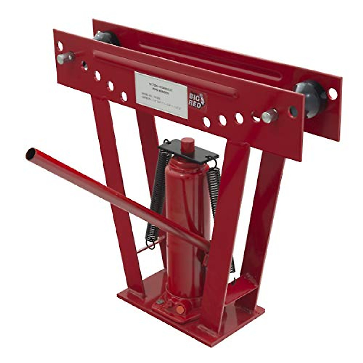 BIG RED T31202 Torin Hydraulic Pipe/Tube Bender with Adjustable Rollers and 6 Cast Iron Dies, 12 Ton (24,000 lb) Capacity, Red