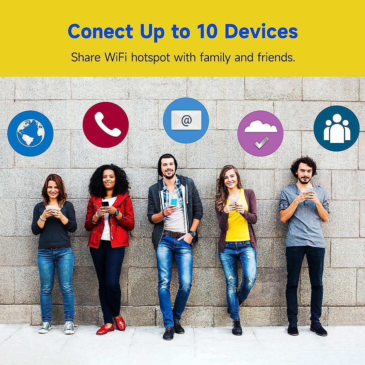 Portable WiFi Hotspot for Travel Mobile Wi-Fi Router Worldwide High Speed Wi-Fi No SIM Card Needed, Local and International Router (15GB US Data, Valid for 30 Days)