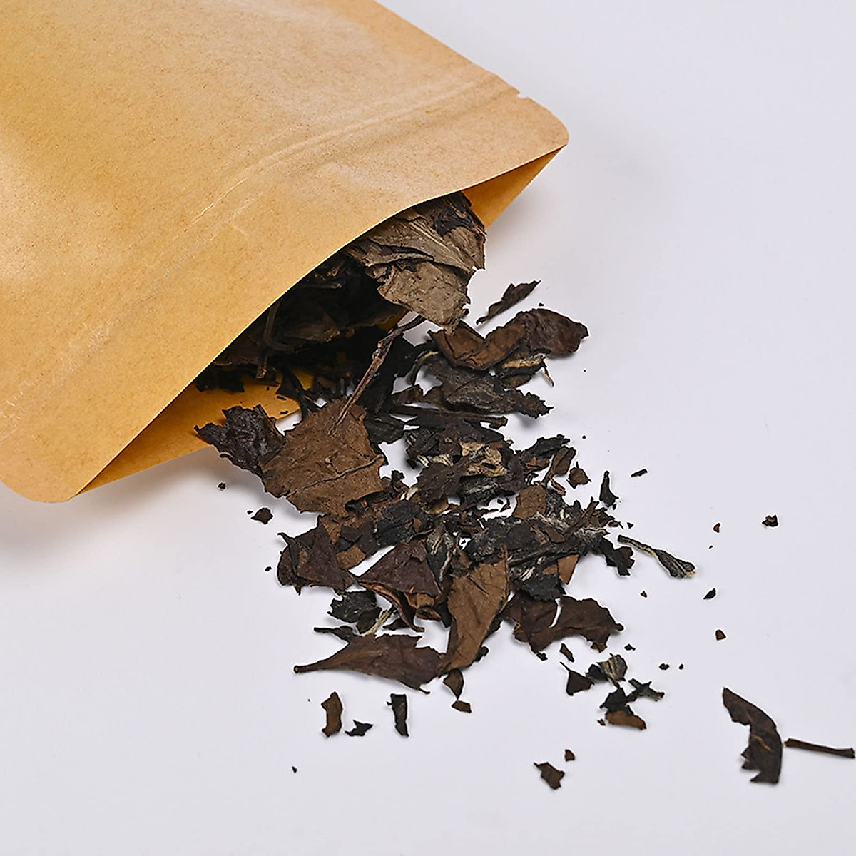 Fafeicy 200Pcs Sealable Bags for Packaging, Kraft Paper Stand Up Pouch Bag with Resealable Zipper and Window for Food and Coffee, 9x14cm