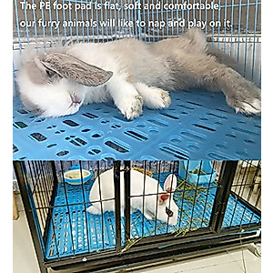 JSLZF Plastic Rabbit Cage Mat, 4 PCS Bunny Feet Pad, Small Animal Floor Pet Mat, Hole Leak Water, Resistance to Chew, Washable, Thick Nest Mat for Rabbit, Bunny