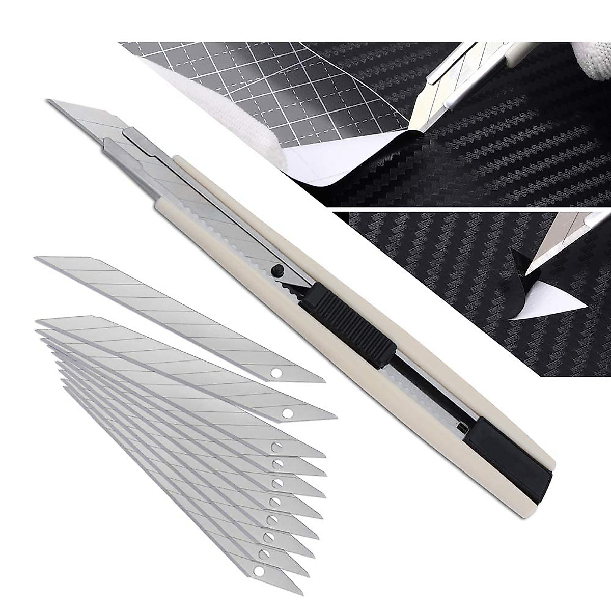 Vehicle Vinyl Wrap Tool Kit Car Wrap Kit Include Vinyl Squeegee, Film Cutter, Air Release Pin, Utility Knife Wrap Tools for Car Wrapping Window Film Application PPF Installation & Wallpaper Smoothing