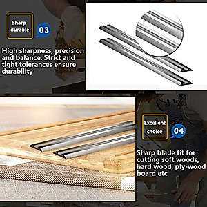 3-1/4 inch Carbide (TCT) Hand Planer Blades for Woodworking,Portable Double-Edged Reversible Power Planer Knives for Bosch DeWalt Black & Decker Makita Ryobi Wen Craftsman Porter Cable