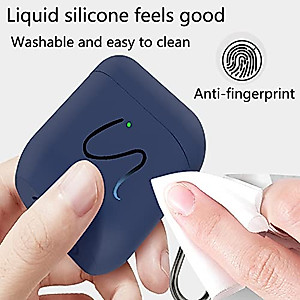 Geeice AirPods 1st 2nd Generation Case Cover with Cleaner kit, 2 in 1 Soft Silicone Protective Cover with Keychain for Women Men Compatible with Apple AirPods 1 2 Charging Case, Black