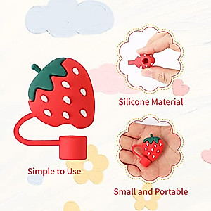 AUGSUN 8Pcs Straw Covers, Straw Tips Cover Reusable Drinking Straw Toppers, Glass Straws Protector Silicone Cloud Shape Straw Caps for 6-8mm Straws